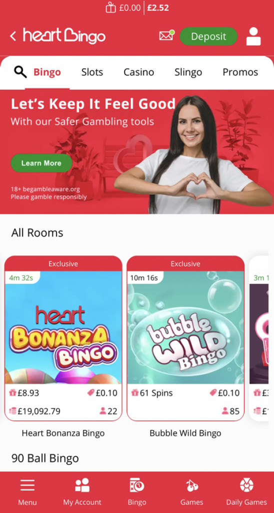 Heart Bingo Review (2025) | Get £30 Bingo Bonus + 100 Free Spins